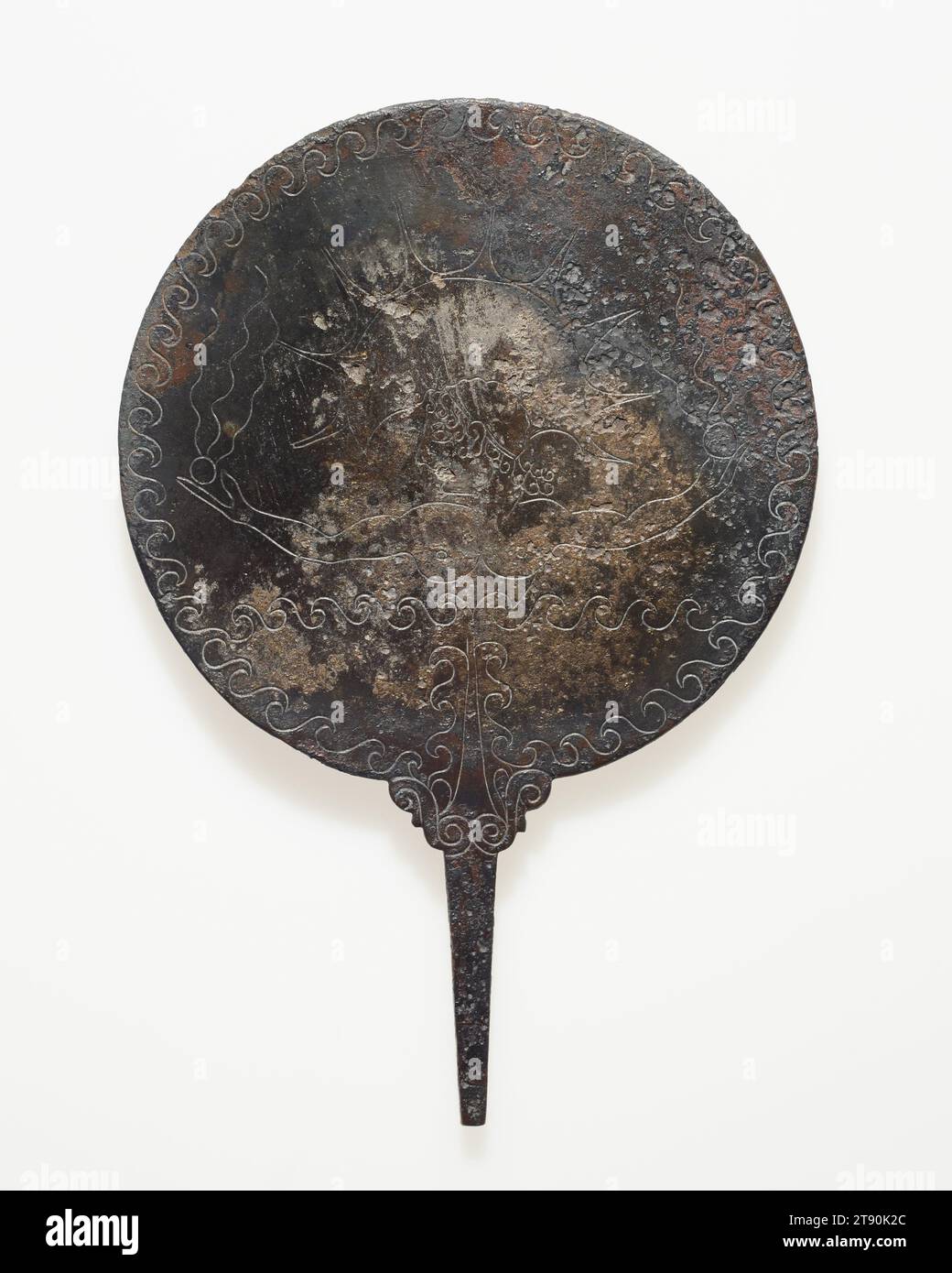 Mirror, 3rd century BCE, 7 3/4 x 5 1/4 in. (19.69 x 13.34 cm), Bronze ...