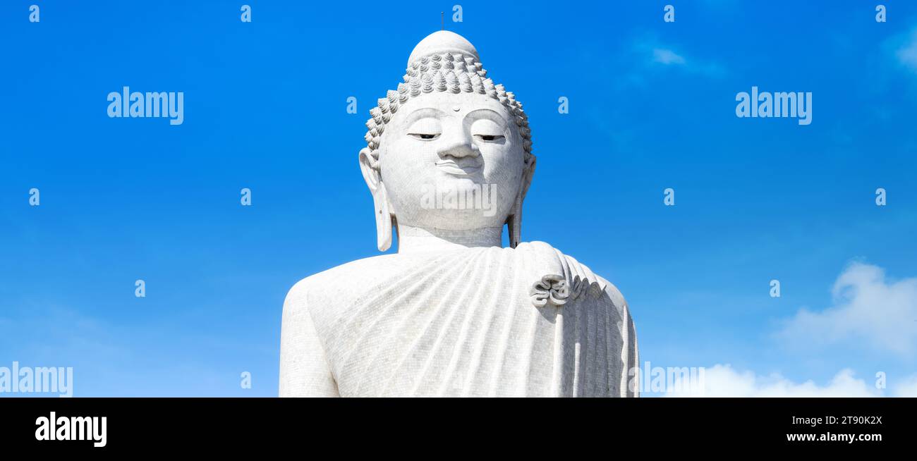 White marble Phuket Big Buddha - The Great Buddha of Phuket statue with ...