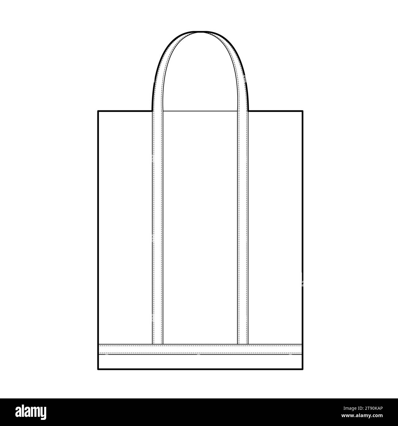 Tote Bag silhouette bag. Fashion accessory technical illustration ...