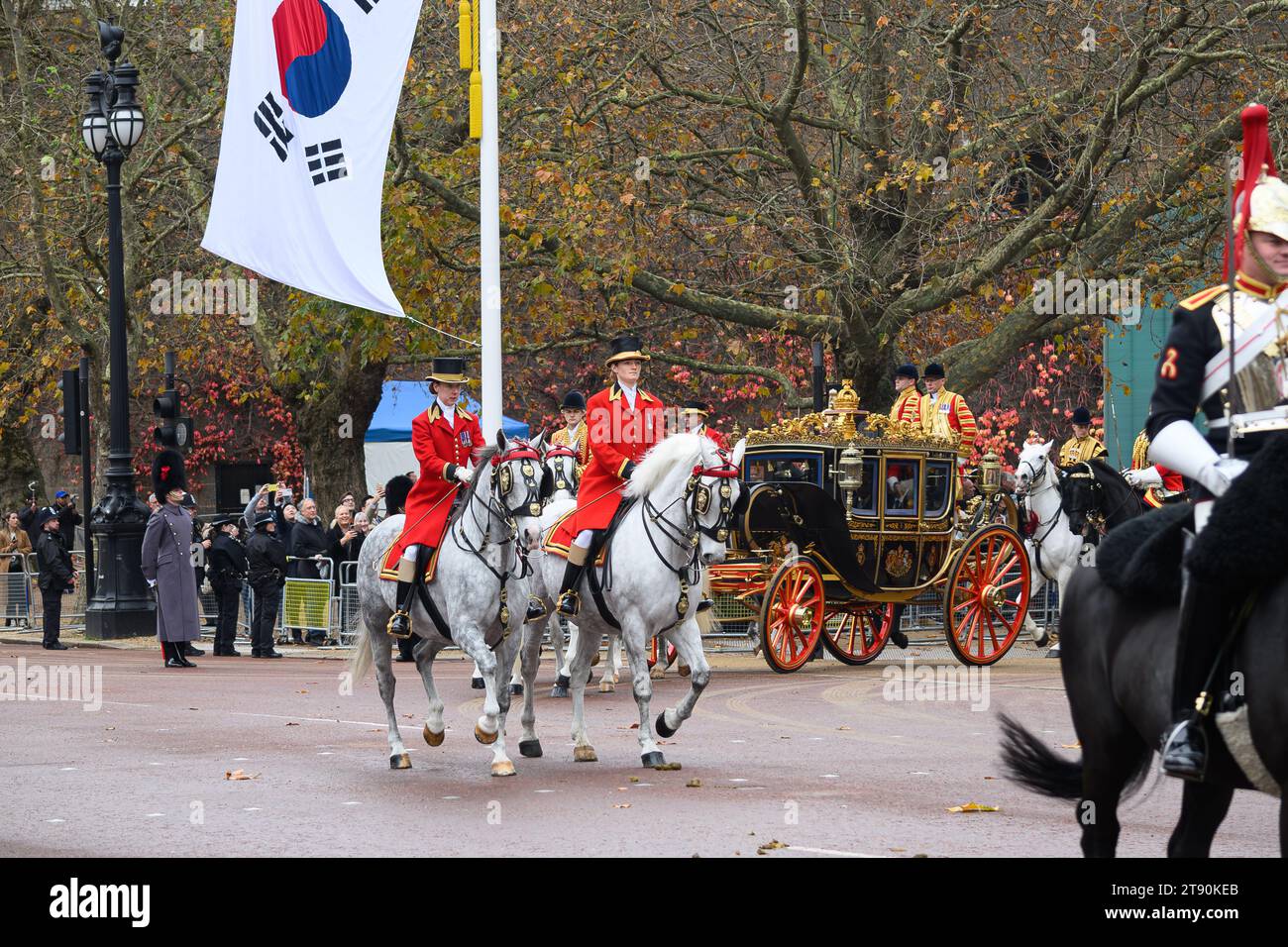 London, UK, 21st November 2023, The King and Queen formally welcomed ...