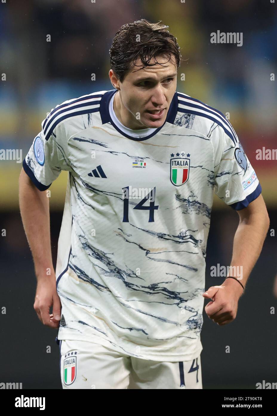 Leverkusen, Germany, 20th November 2023. Federico Chiesa of Italy ...