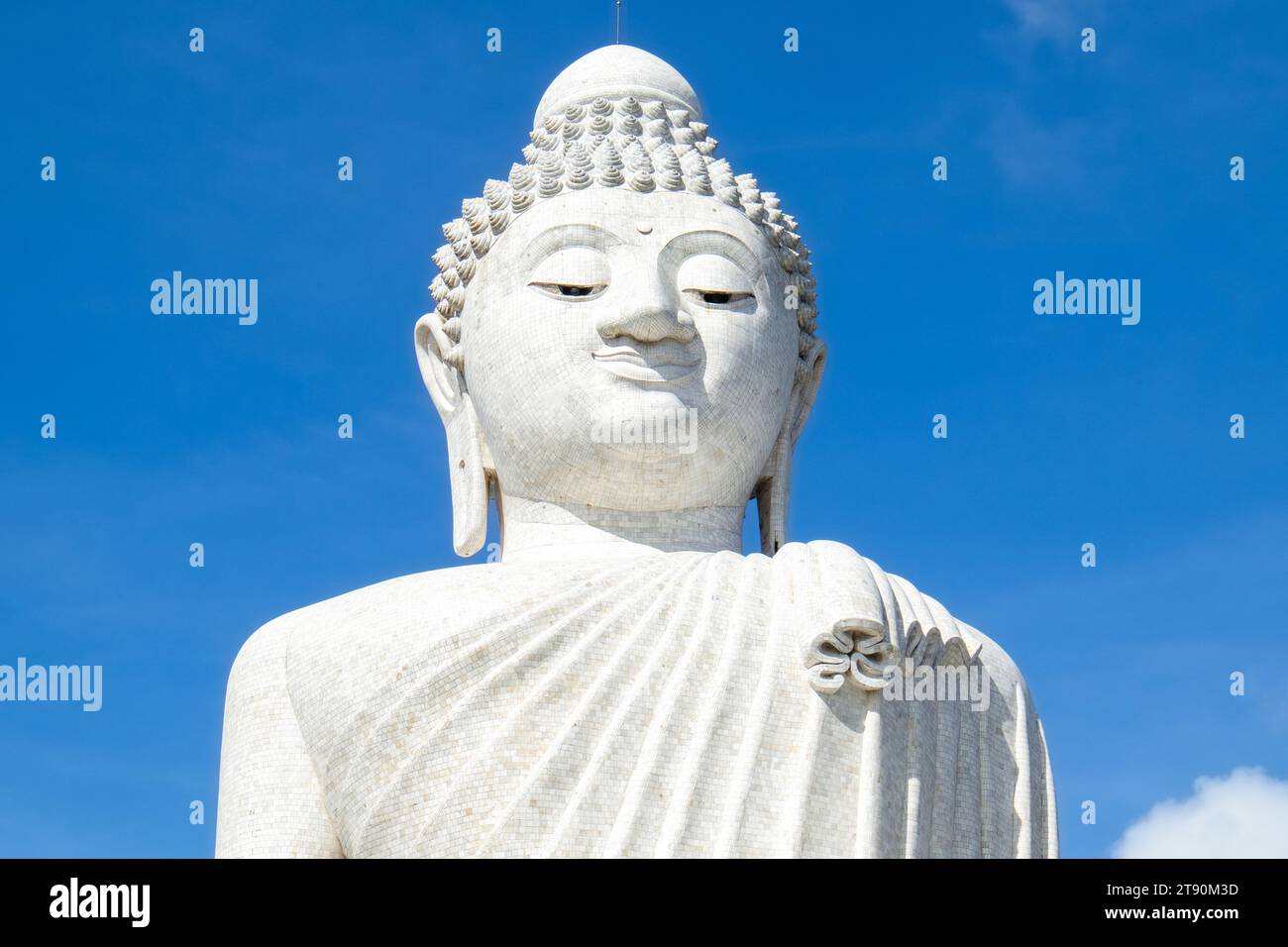 White marble Phuket Big Buddha - The Great Buddha of Phuket statue with ...