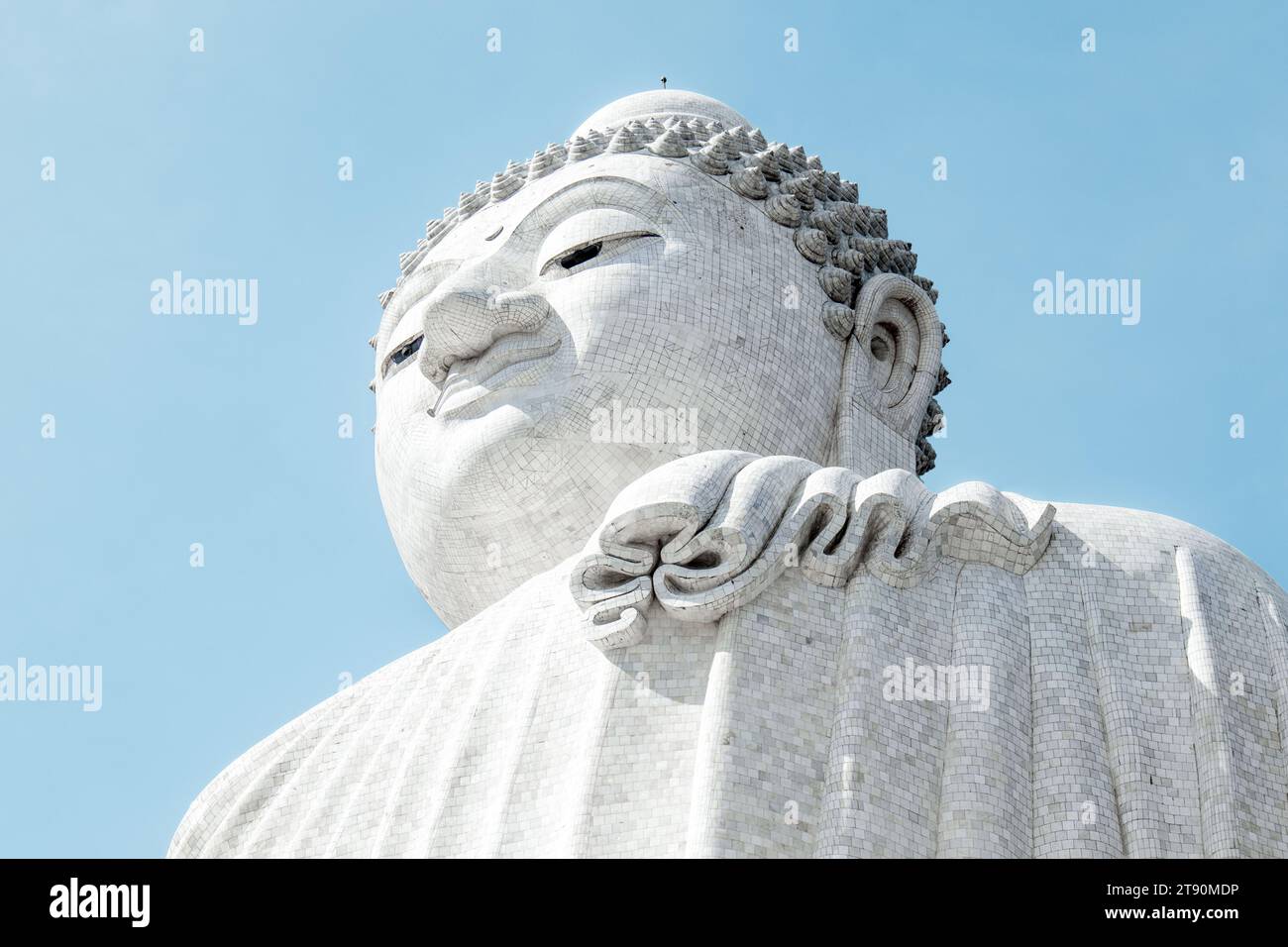 White marble Phuket Big Buddha - The Great Buddha of Phuket statue with ...