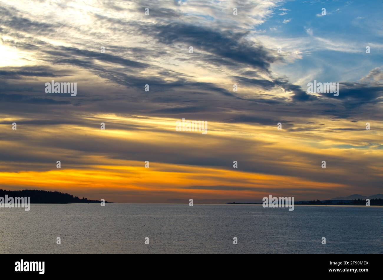 Sunrise down Sidney Channel Stock Photo - Alamy