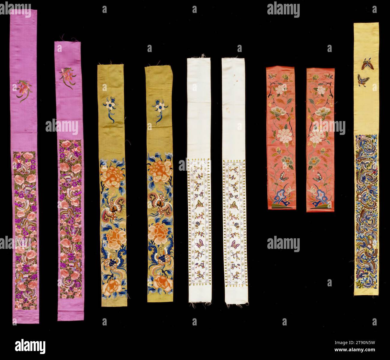 Pair of Sleeve Bands, 19th century, W.3-7/8 x L.46 in., satin ...