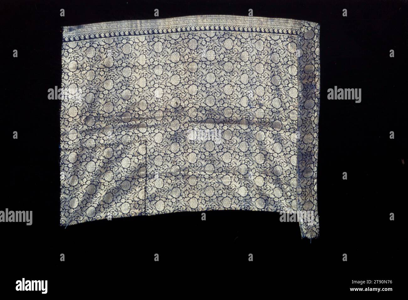 Panel of Kincob cloth, 19th century, L.33 x W.27-1/2 in., metal cloth and silk, India, 19th ...