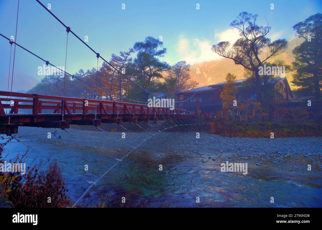 The kappa wooden bridge at Kamikochi National park, the northern part ...