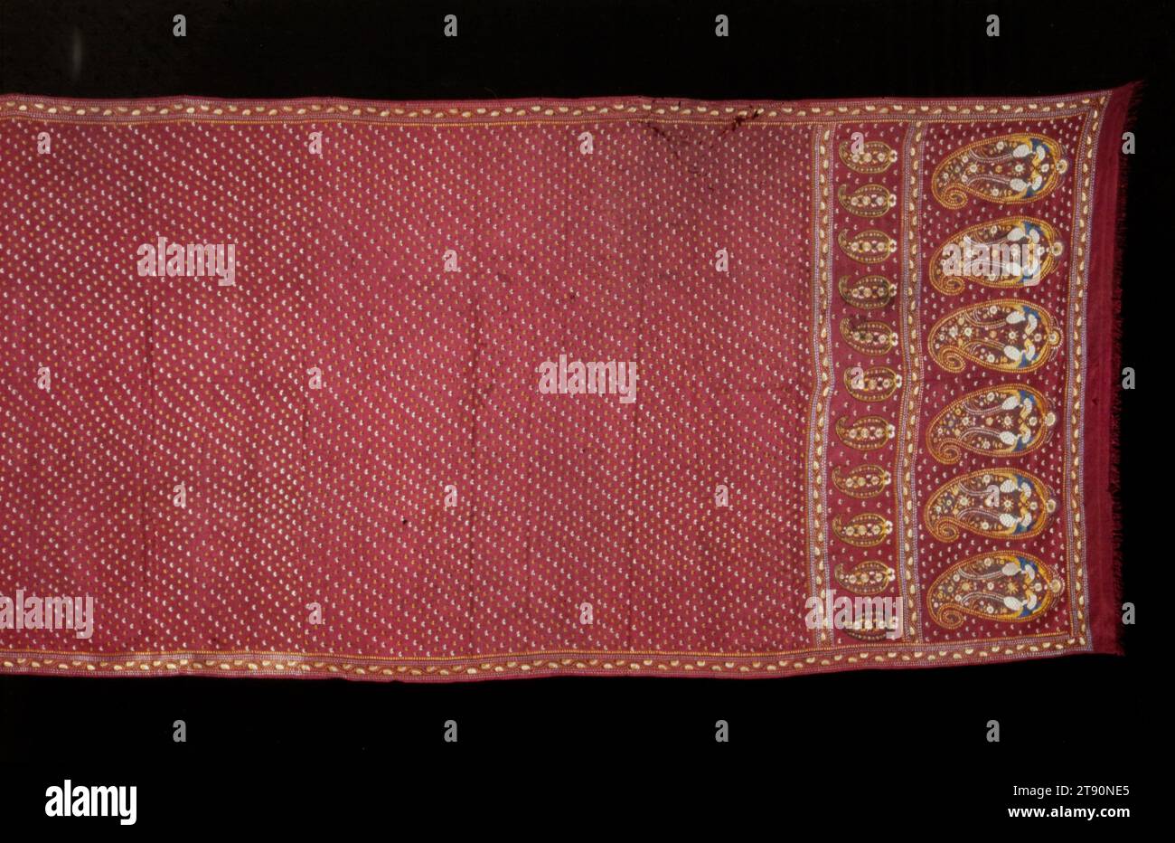 Sari, 19th century, L.220-3/4 x W.48 in., silk; needlework, India, 19th ...