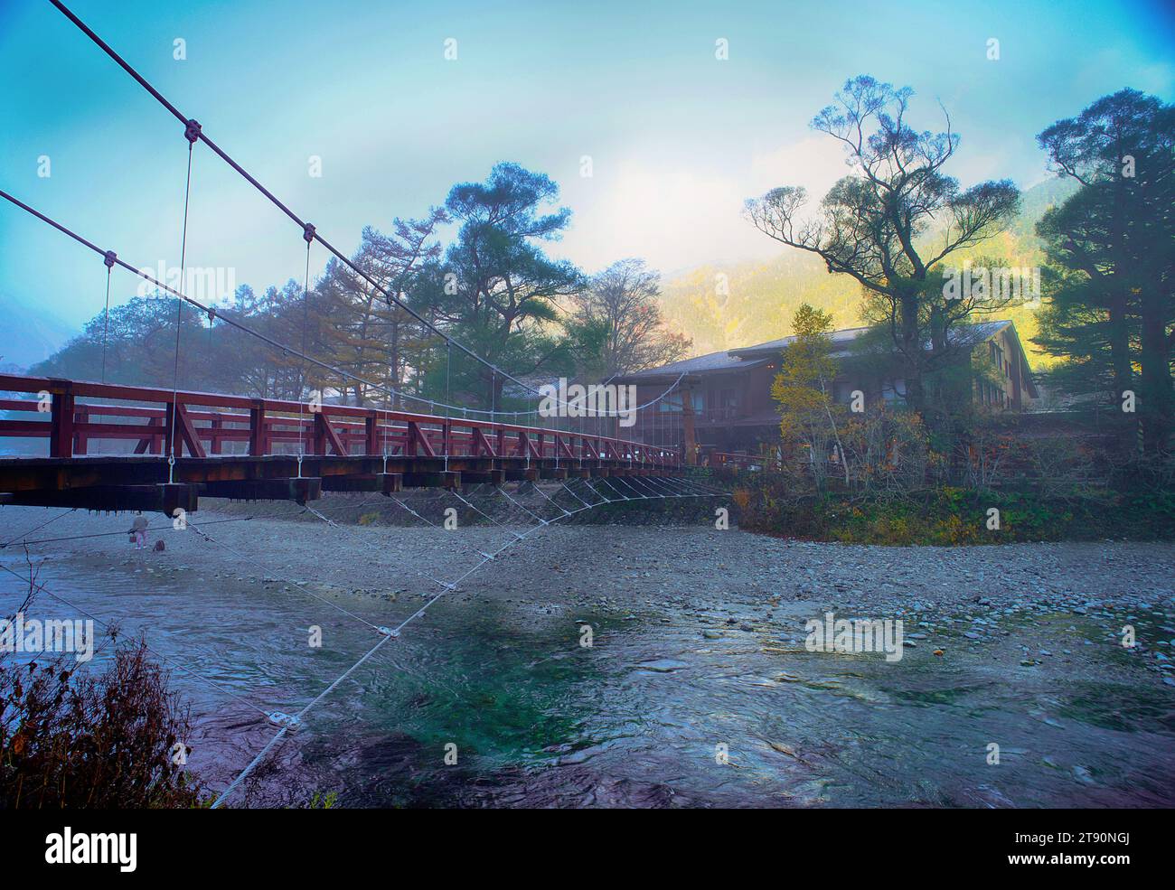 The kappa wooden bridge at Kamikochi National park, the northern part ...