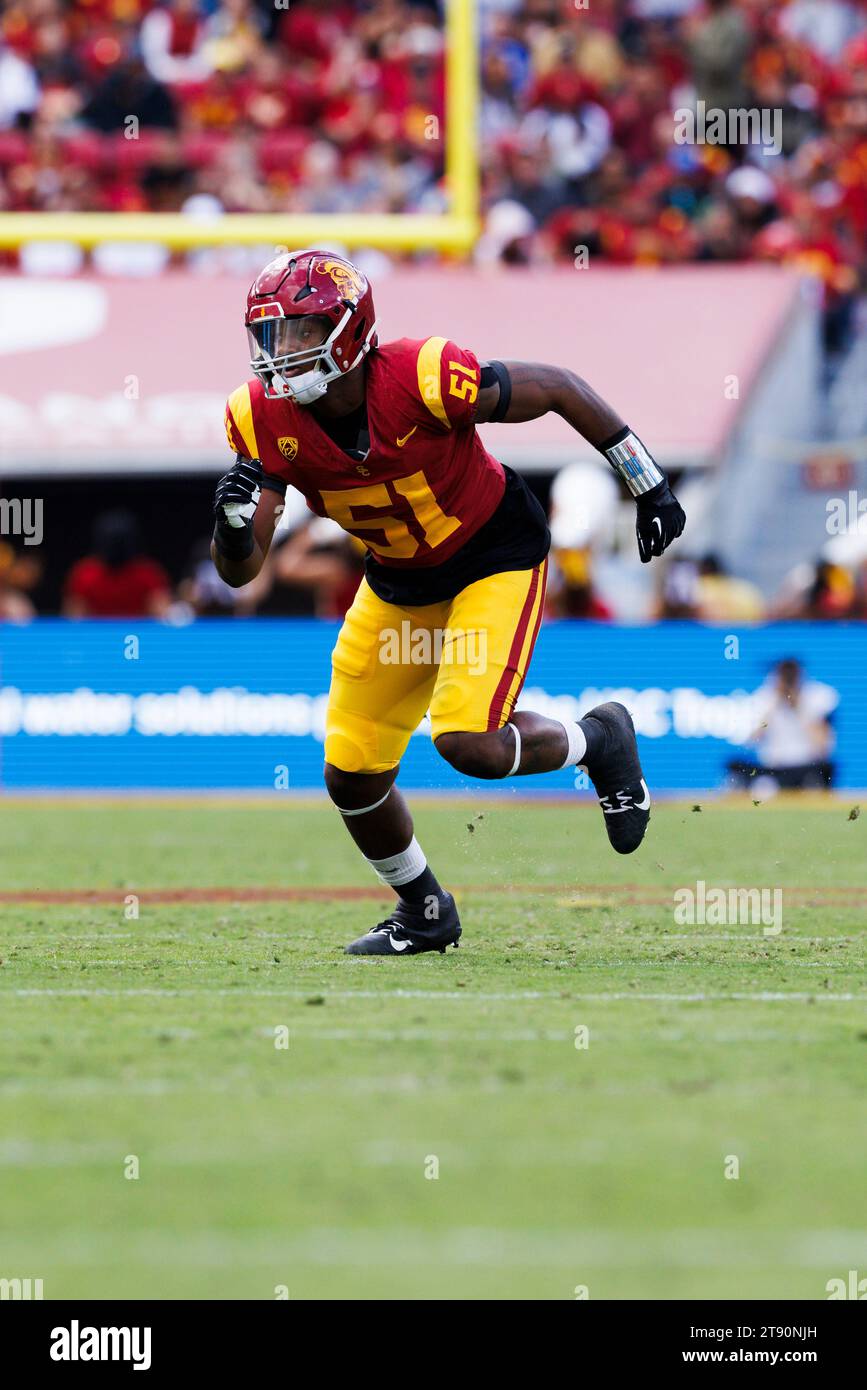 USC Trojans defensive end Solomon Byrd (51) rushes the edge during an ...