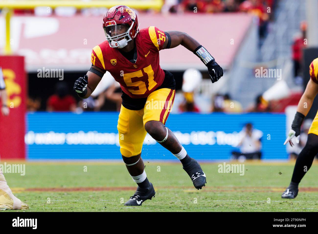 USC Trojans defensive end Solomon Byrd (51) rushes the edge during an ...