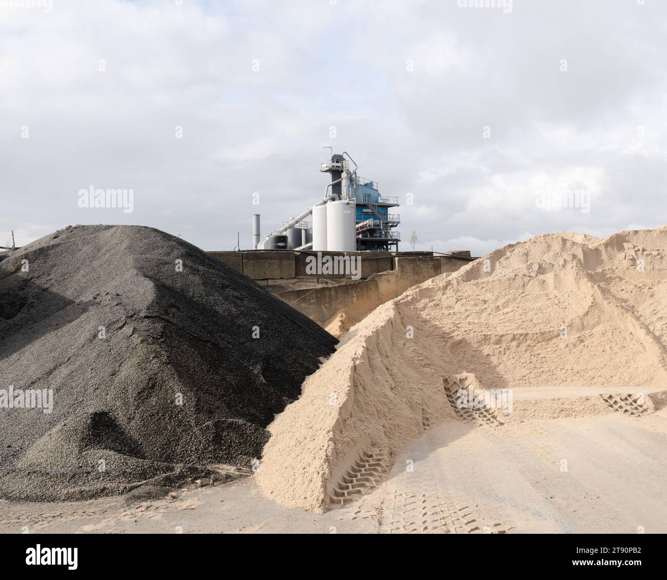 Various Aggregates in a Yard Stock Photo - Alamy