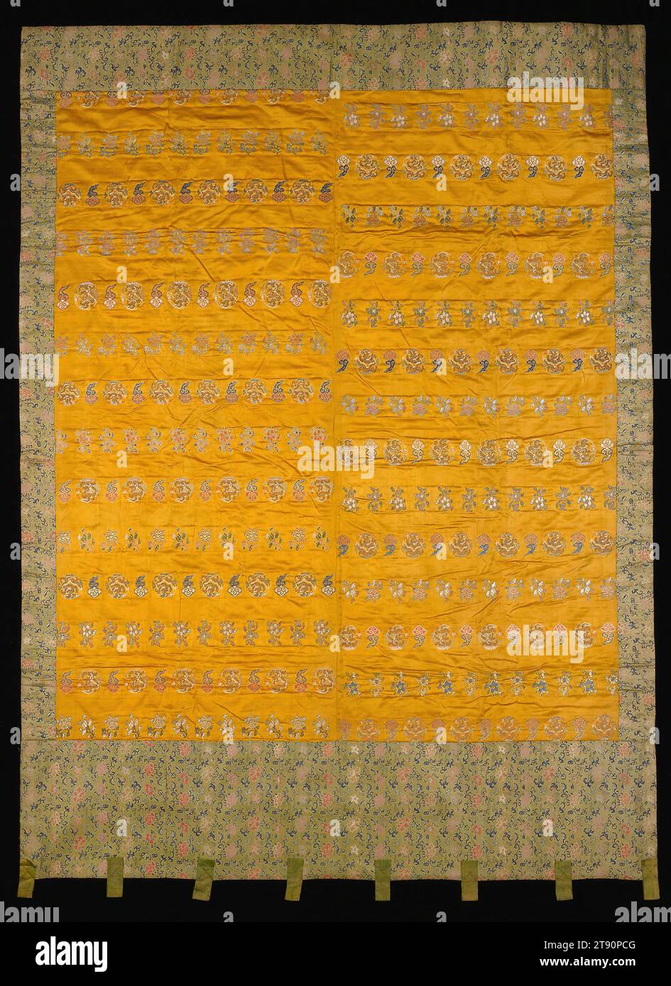 Hanging, 18th century, Embroidered satin brocade, China, 18th century ...