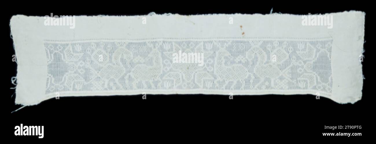 Strip of drawn-work, 20th century, Linen; lace, Denmark, 20th century ...