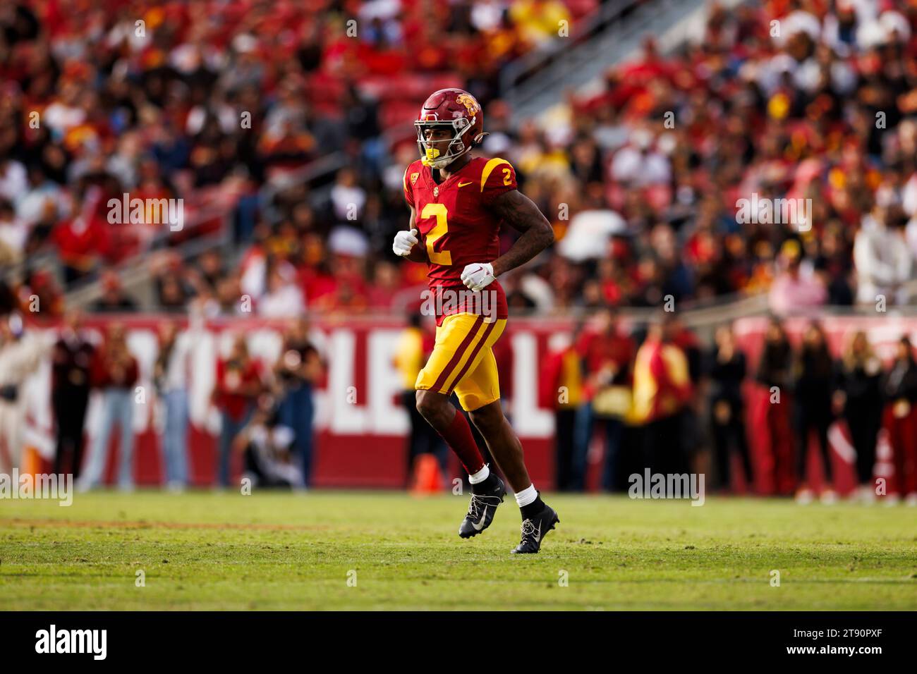 USC Trojans wide receiver Brenden Rice (2) runs a route during an NCAA ...