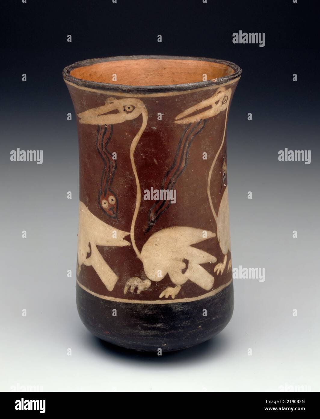 Beaker, 100 BCE - 600 CE, 6 1/8 x 4 x 4 in. (15.6 x 10.2 x 10.16 cm ...