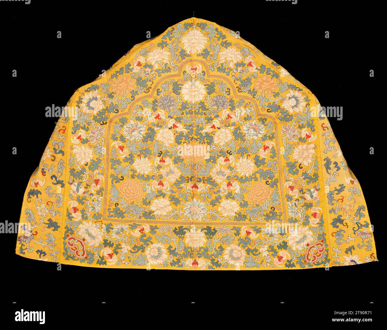 Throne Back Cushion Cover, late 18th century, H.33-1/4 x W.25 in., silk ...