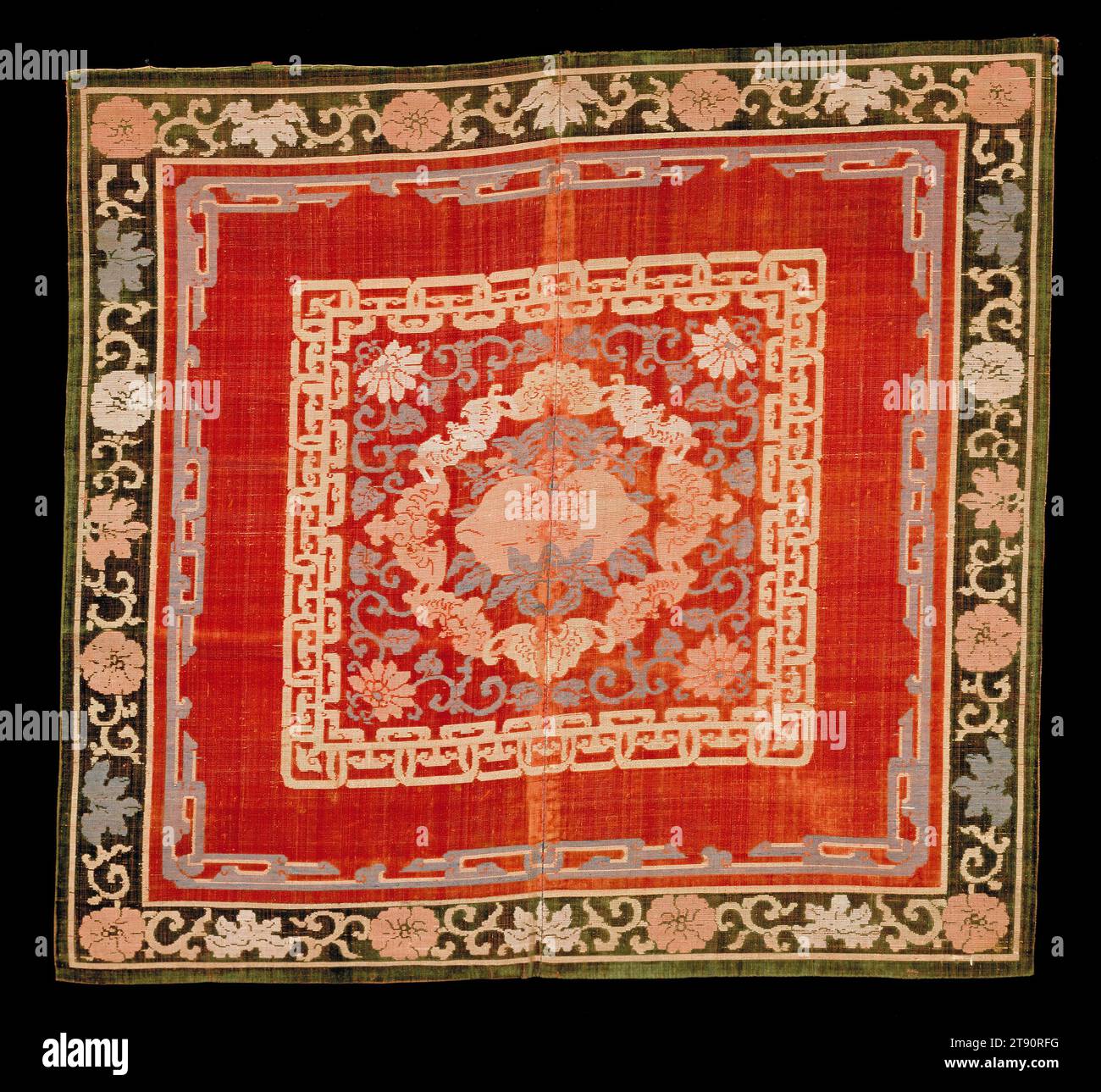 Panel, velvet, Qianlong period, 1736-1795, Di.35-1/2 x 33-1/2 in., Pink ...