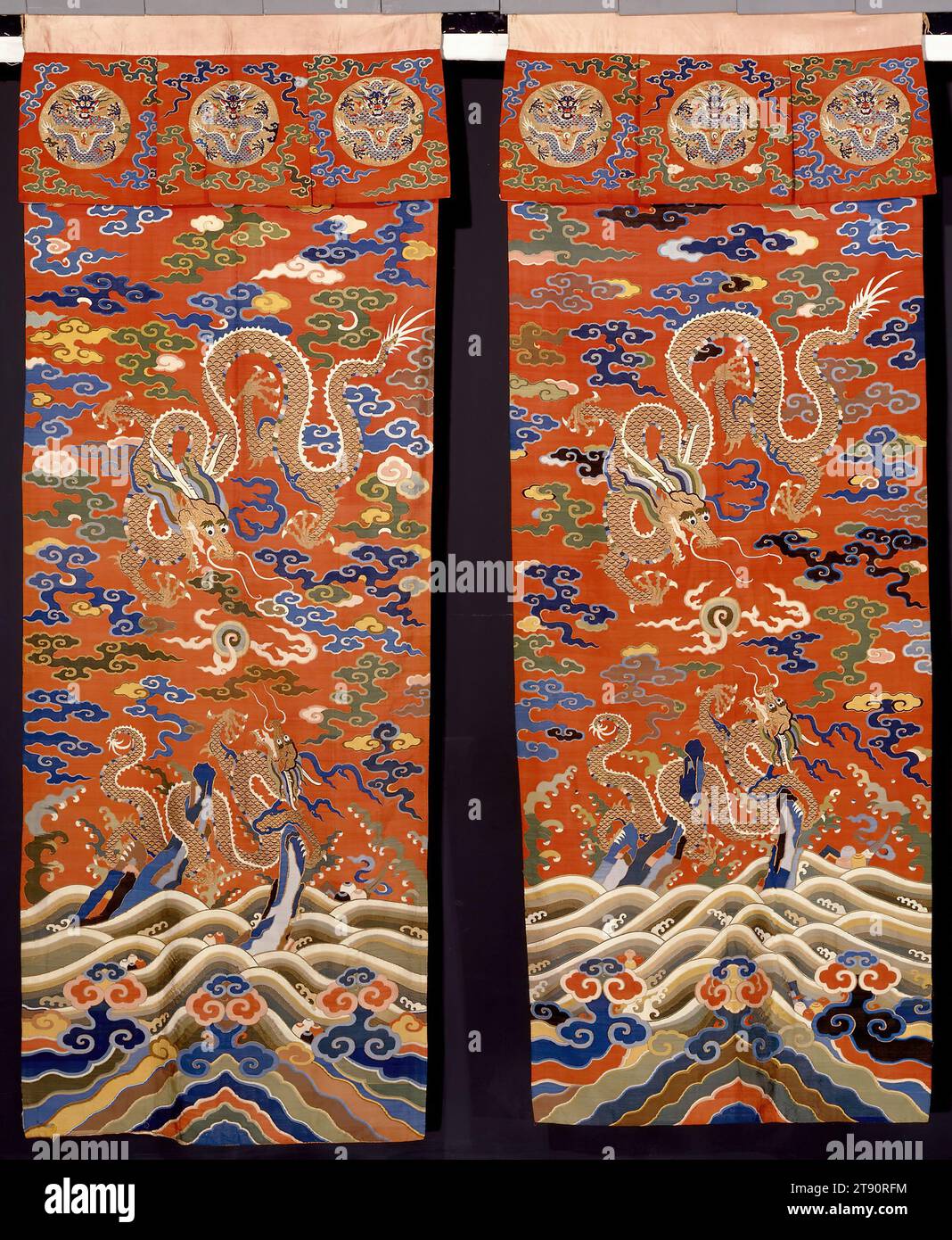 Pair of imperial curtain hangings, mid 18th century, L.90 x W.36 in ...