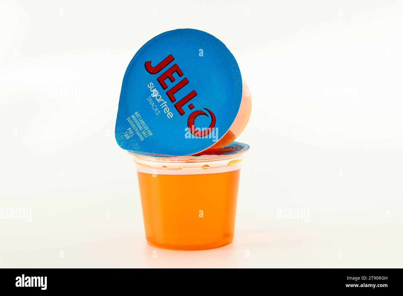 Gelatin snack package in plastic with Jello-O orange gelatin Stock ...