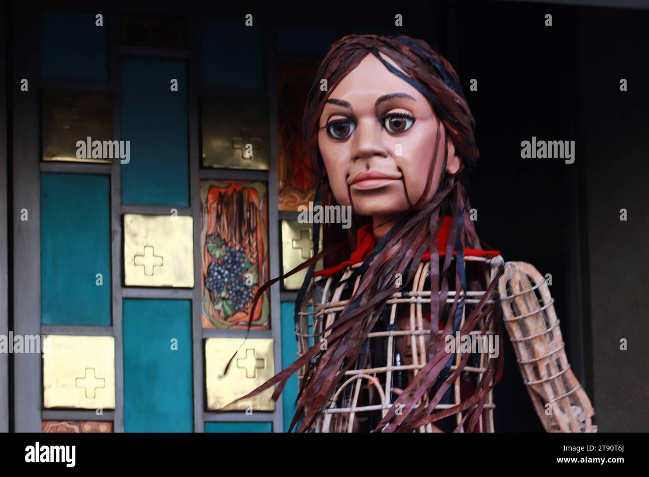 The monumental Puppet, Little Amal at Vasilica of Guadalupe November 20 ...