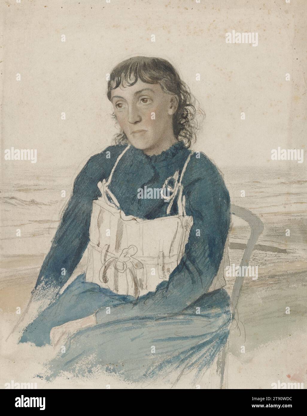 Watercolor over black chalk and graphite on wove paper hi-res stock ...