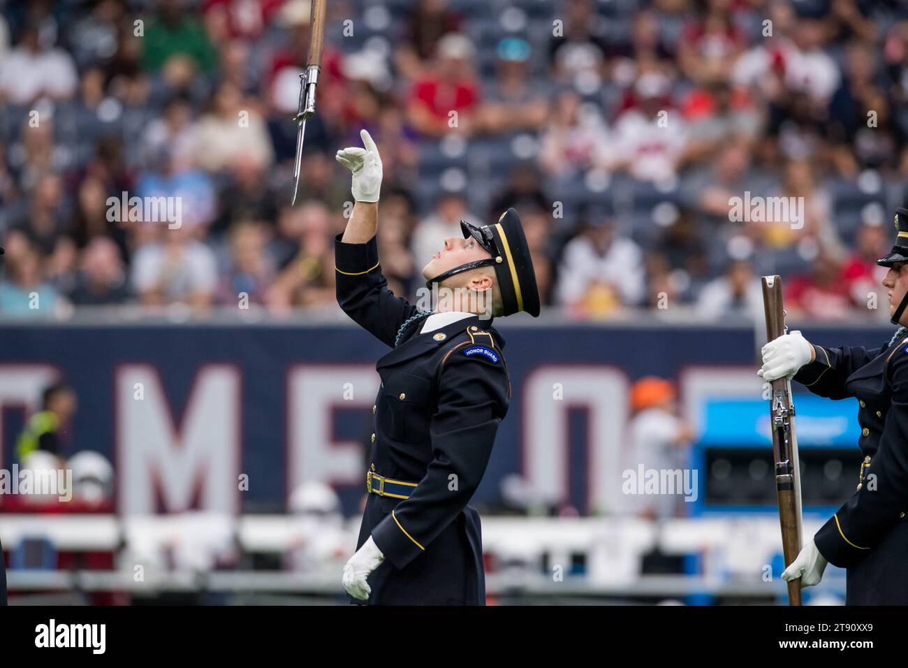 November 19, 2023: A member of the U.S. Army Drill Team performs during ...