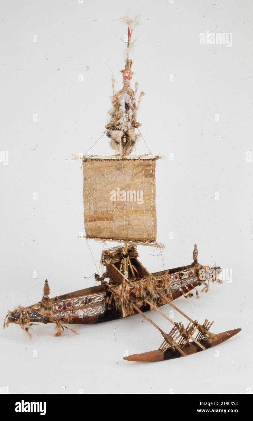 Outrigger Canoe Model, 20th century, 29 1/2 x 2 3/4 in. (74.93 x 6.99 ...