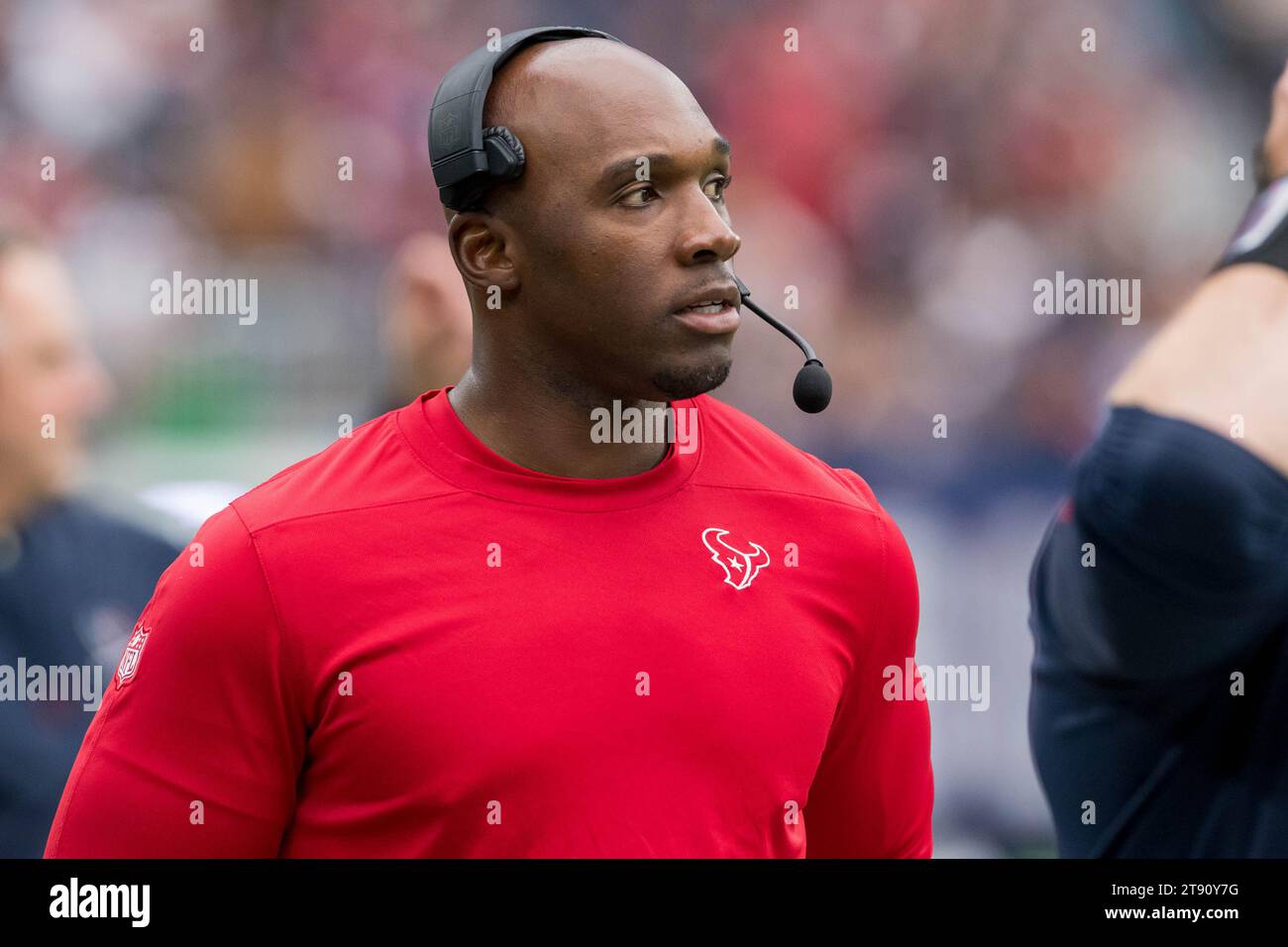 Houston, TX, USA. 19th Nov, 2023. Houston Texans head coach DeMeco Ryans during a game between ...