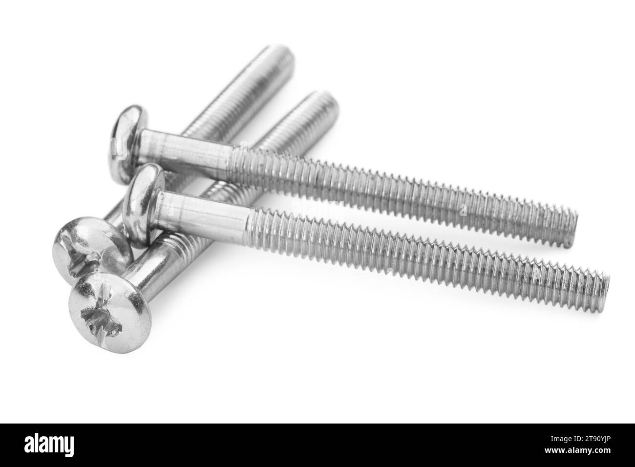 Metal bolts isolated on white. Hardware tool Stock Photo - Alamy