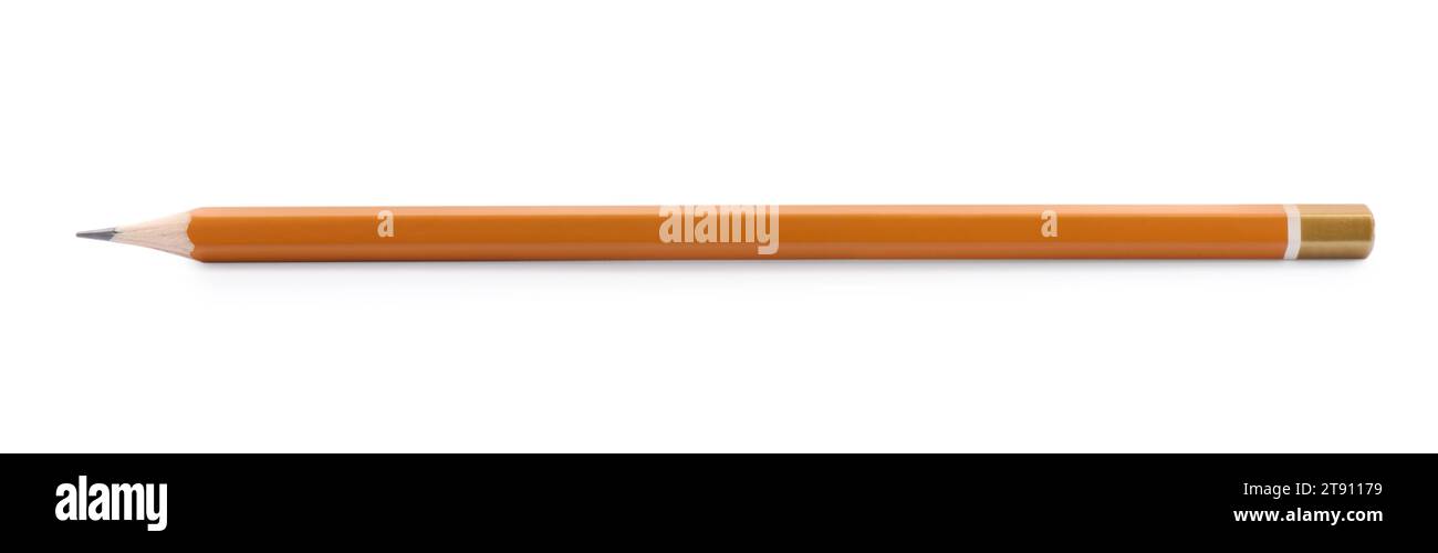 One sharp graphite pencil isolated on white Stock Photo - Alamy