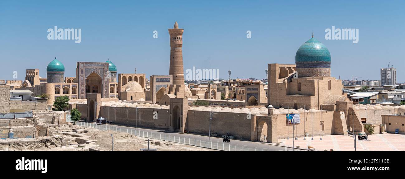 JUNE 27, 2023: Panorama of Bukhara, Uzbekistan. Aerial view of Kalan ...