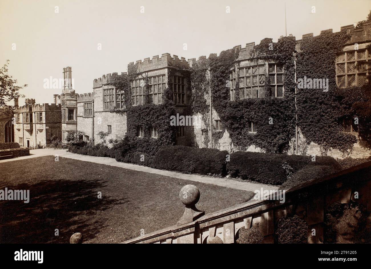 East Front, Haddon Hall, Derbyshire, England, 19th century, George ...