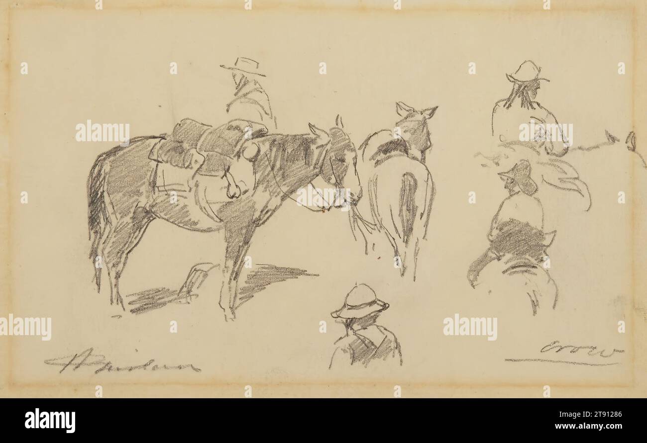 Sketch made on Indian Reservation, Montana, c. 1890, Walter Shirlaw ...