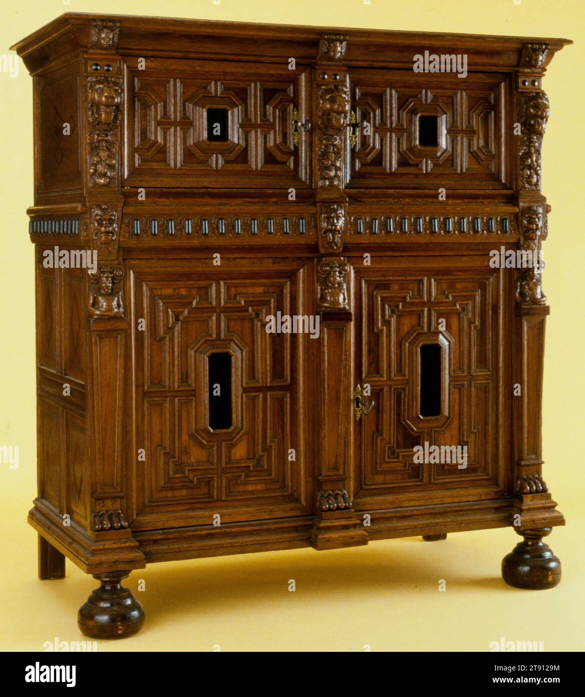 Kast or Zeeuws cupboard, 17th century, 59 3/4 x 56 x 27in. (151.8 x 142 ...