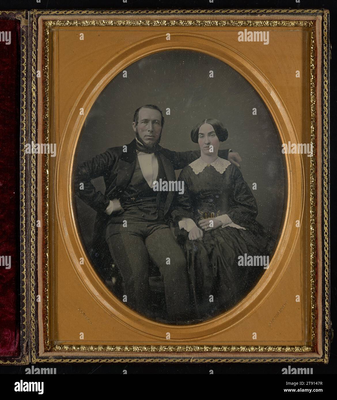 portrait of an elegantly attired man and woman, 1852-1858, Jeremiah ...
