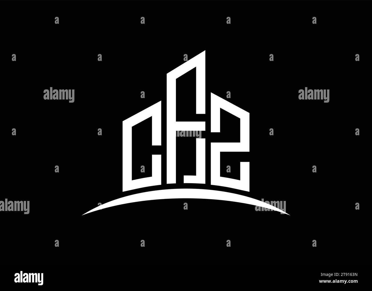 Letter CFZ building vector monogram logo design template. Building ...