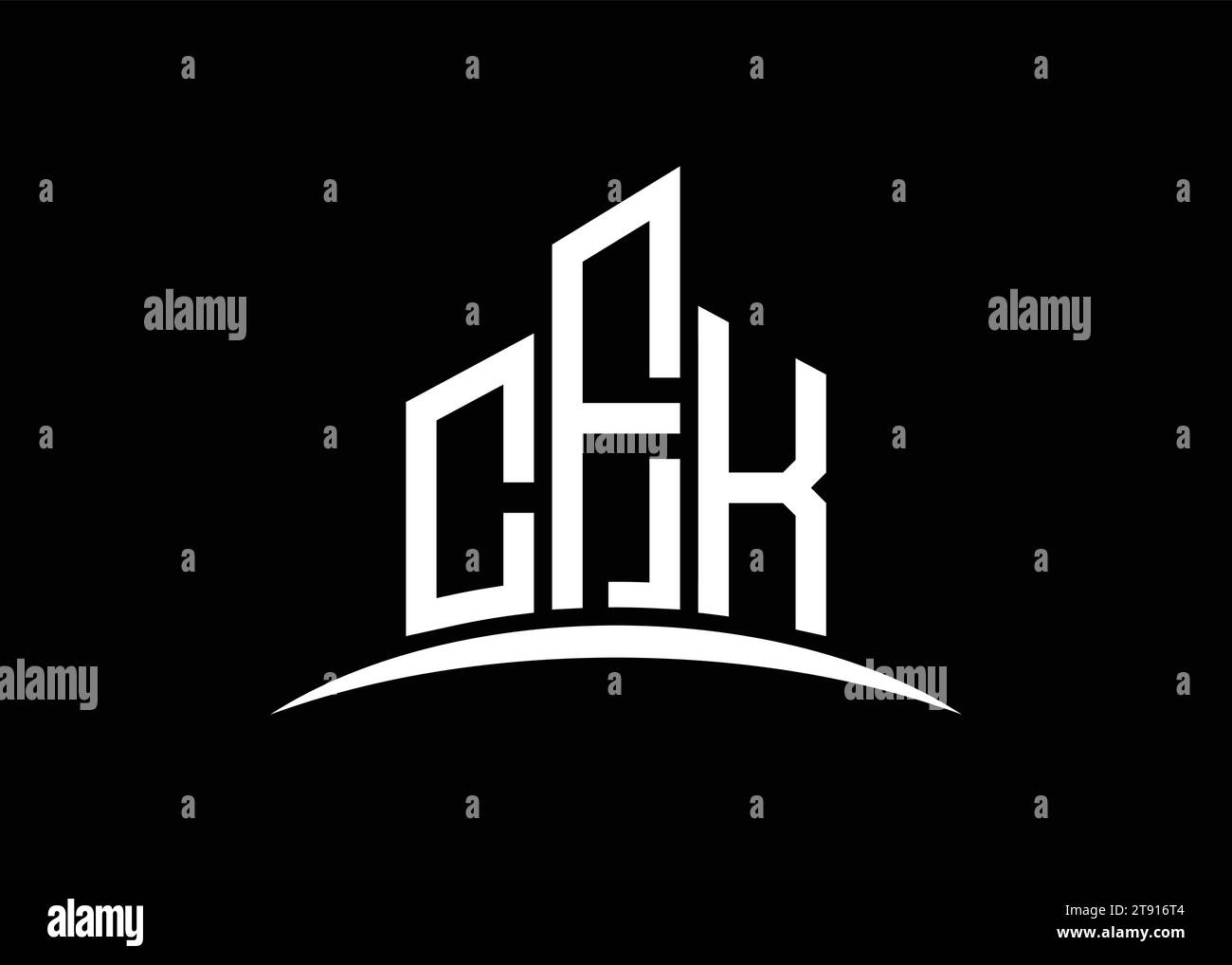 Letter CFK building vector monogram logo design template. Building ...