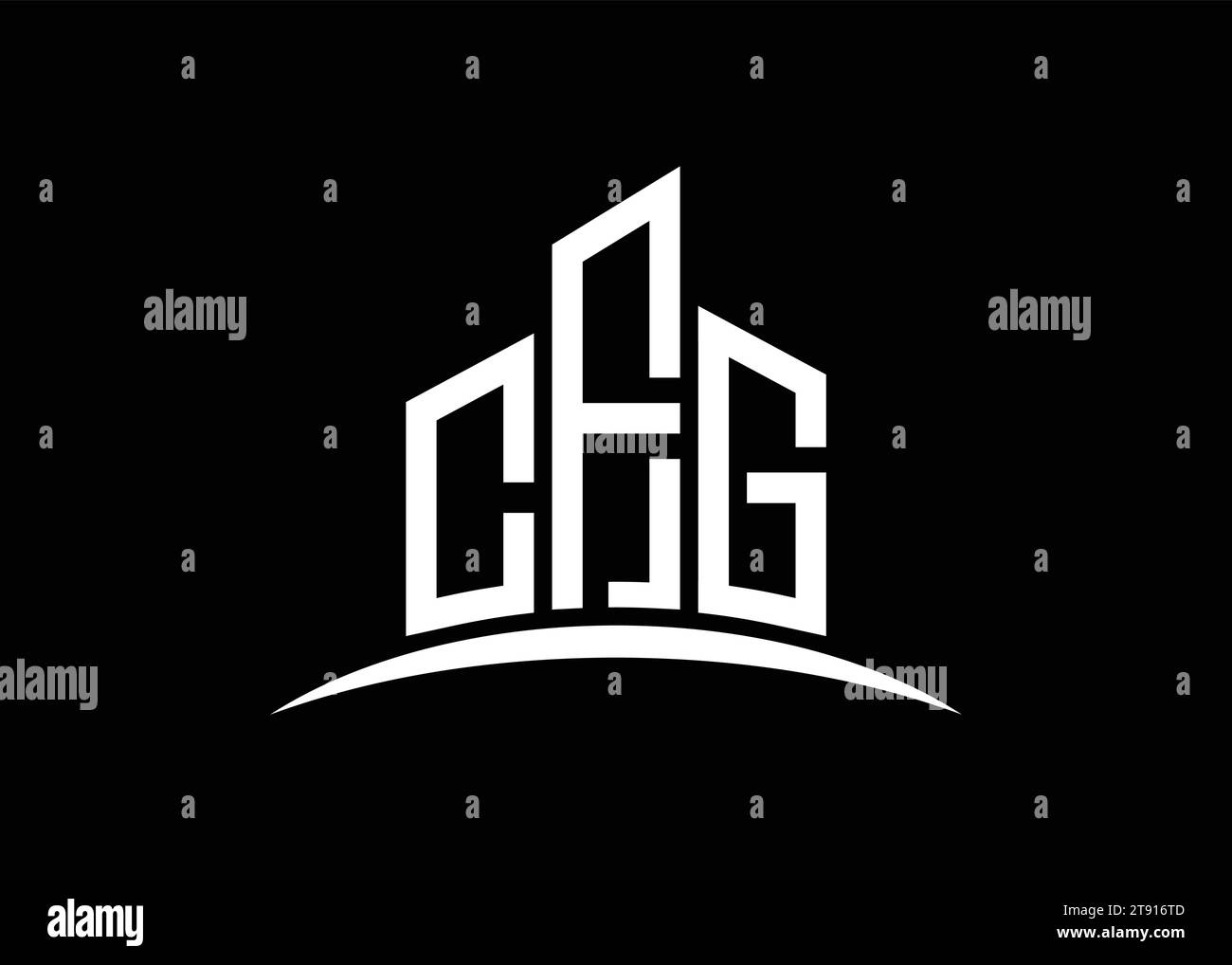 Letter CFG building vector monogram logo design template. Building ...