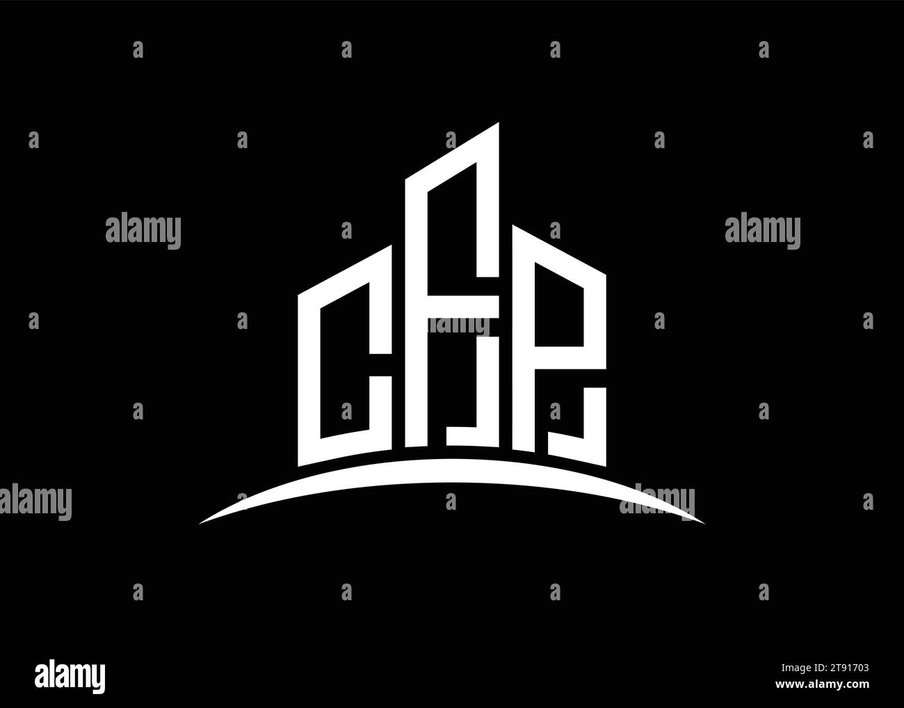 Letter CFP building vector monogram logo design template. Building ... Letter CFP building vector monogram logo design template. Building ...