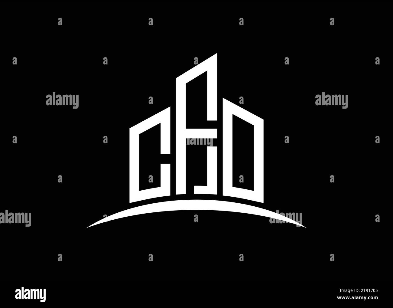 Letter CFO building vector monogram logo design template. Building ...