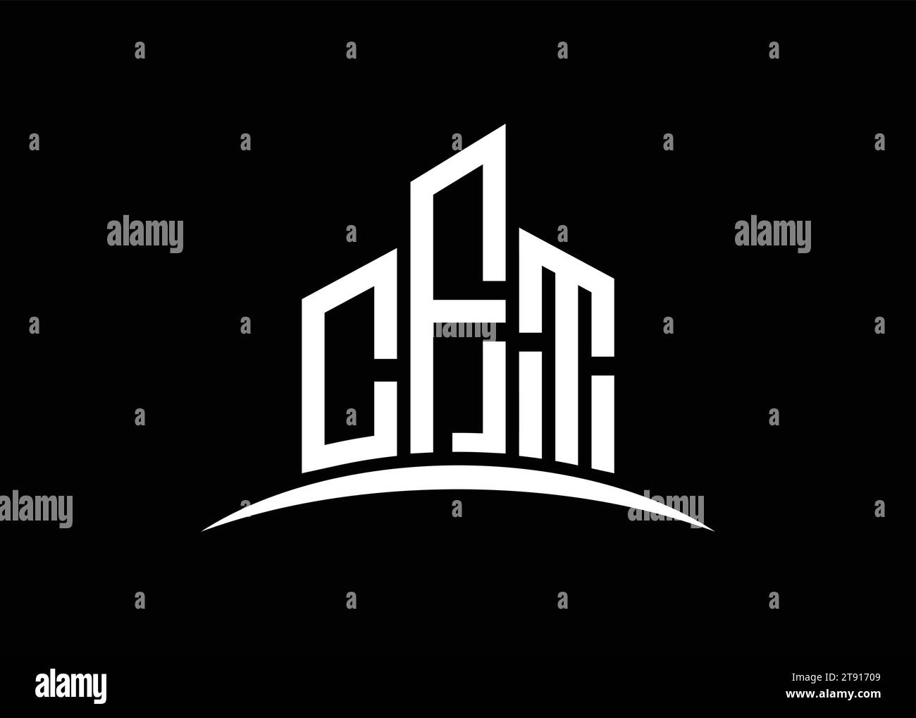 Letter CFT building vector monogram logo design template. Building ...