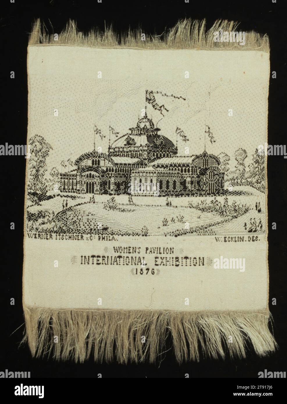 Woman's Pavillion, International Exhibition, Commemorative Ribbon, 1876 ...