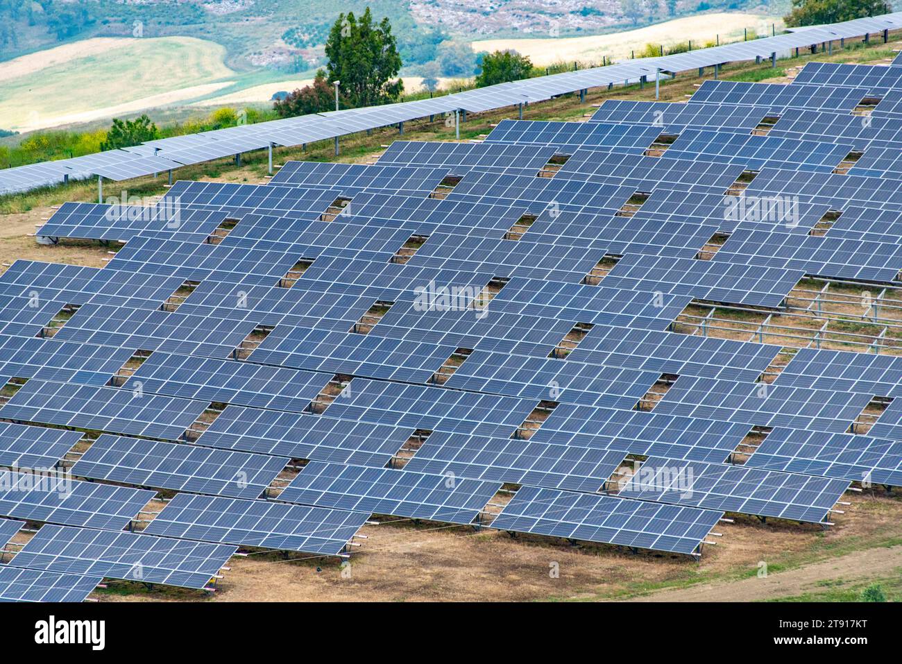 Solar Panel Station - Sicily - Italy Stock Photo - Alamy