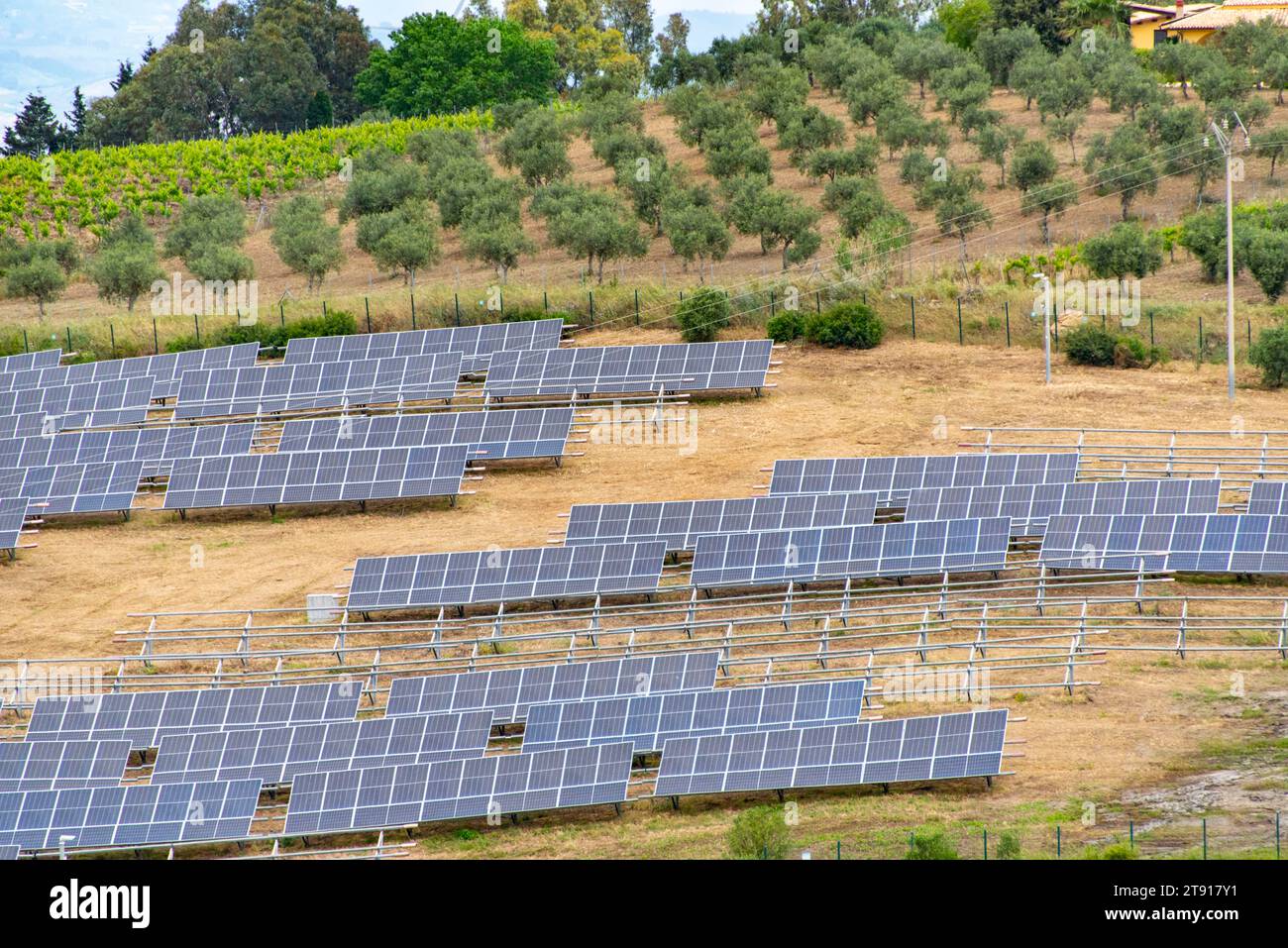 Solar Panel Station - Sicily - Italy Stock Photo - Alamy