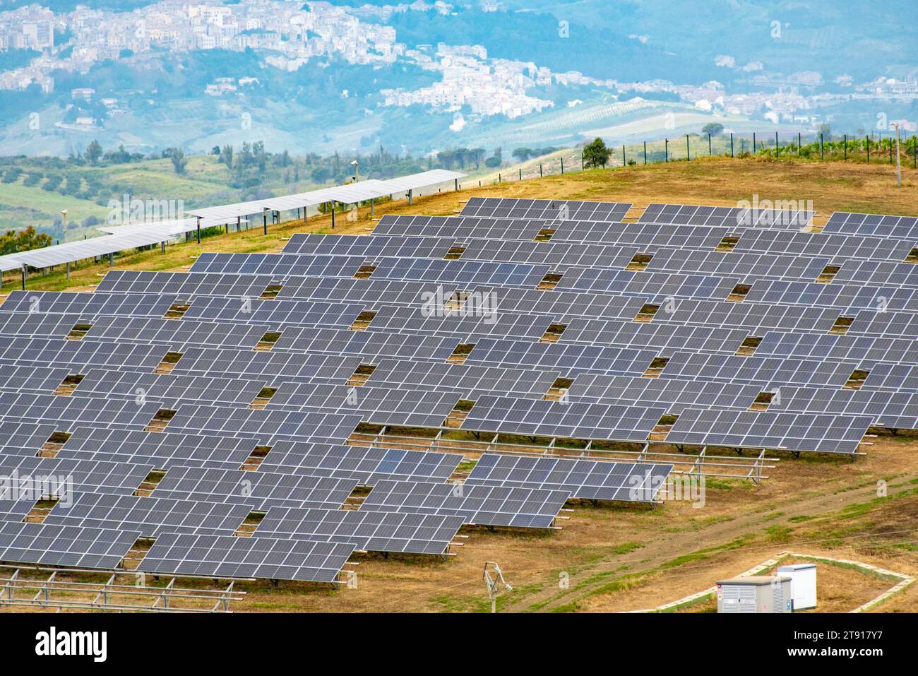 Solar Panel Station - Sicily - Italy Stock Photo - Alamy