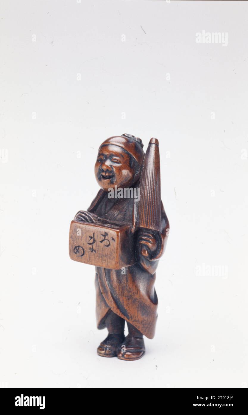 Netsuke peddler, early 19th century, Unknown Japanese, 15/16 x 1 x 13 ...