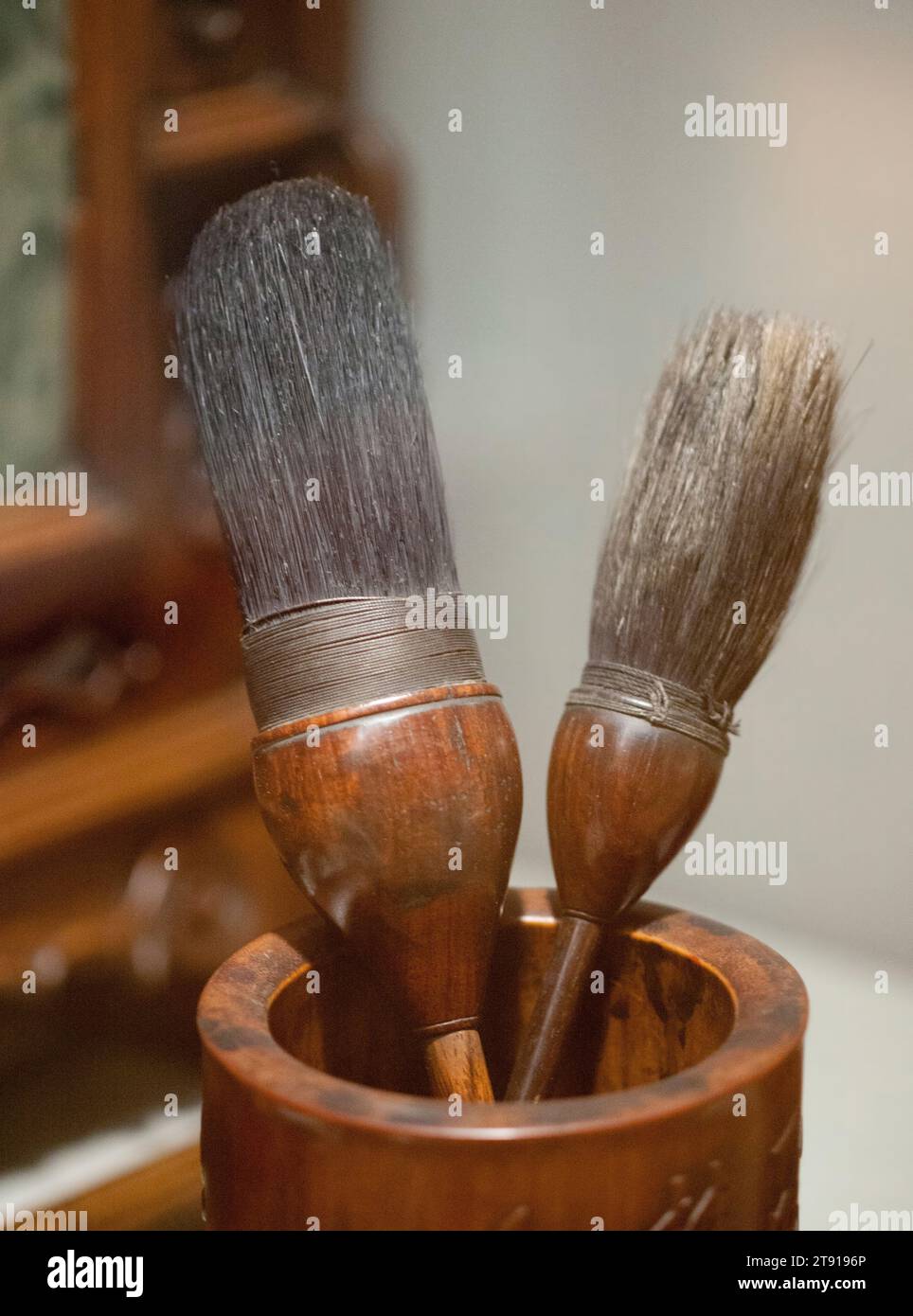 Large Calligraphy Brush, c. 1860, 11 3/4 x 1 1/2 in. (29.8 x 3.81 cm ...