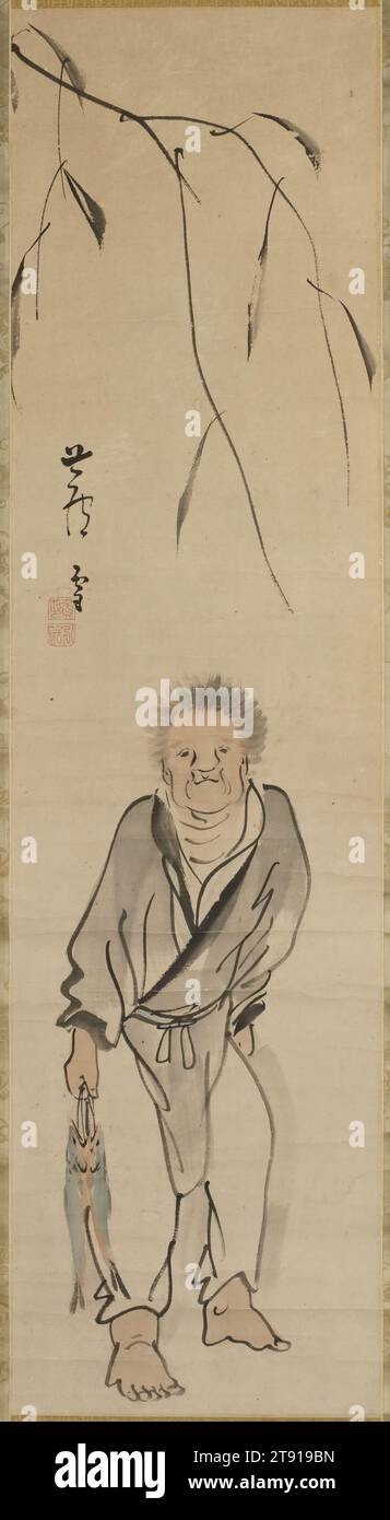 Man with Fish, 19th century, Spurious signature and seal of Nagasawa ...
