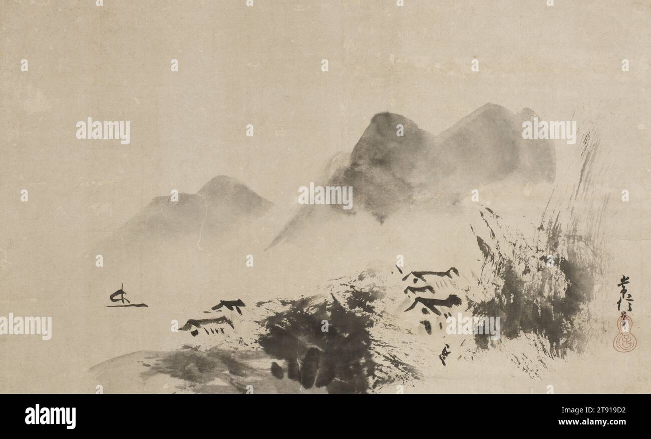 Landscape in the Splashed-ink Style, 17th-18th century, Kano Tsunenobu ...